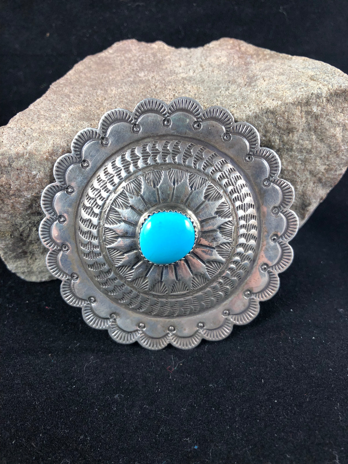 Native American Jewelry Vintage Turquoise Concho Pin | The Wandering ...